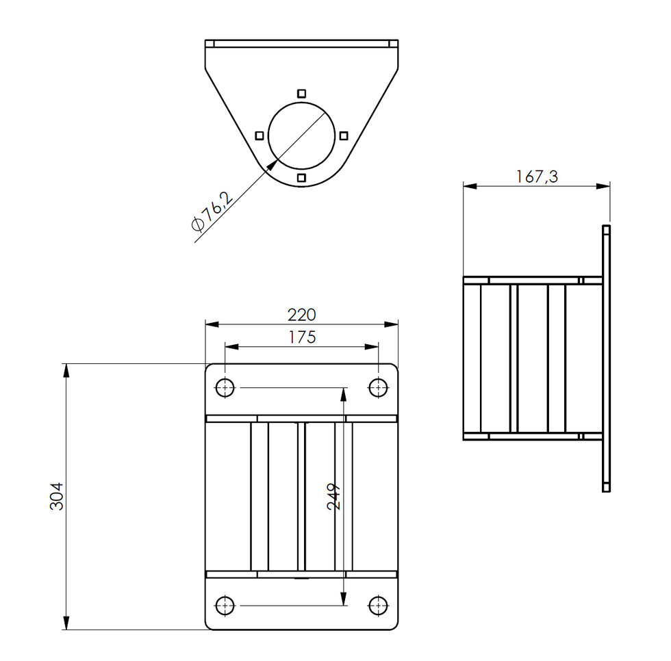Wall Socket for Swivel Davit Crane, Zinc Plated | Haklift