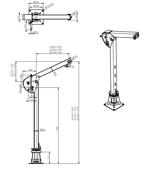 Portable swivel davit for lifting | Haklift