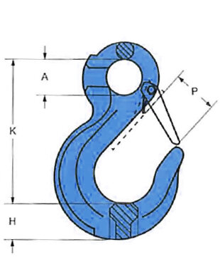 Eye sling hook with latch, grade 100 | Haklift
