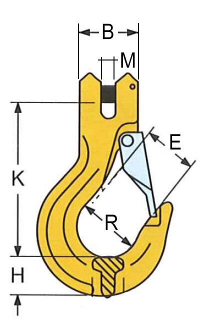 Clevis sling hook with latch, grade 80 | Haklift