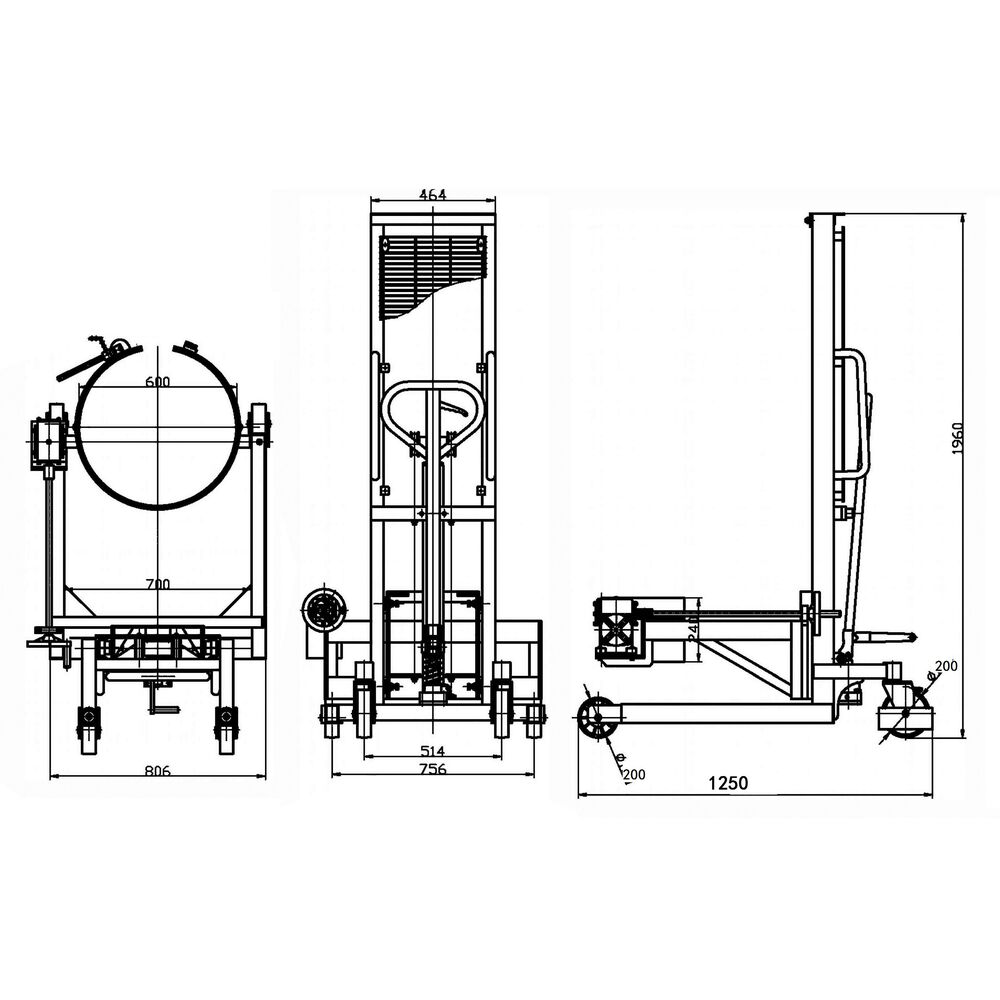 Drum stacker with tilt function 400 kg | Haklift