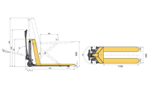 Pallet truck semi electric scissor lift 1000 kg | Haklift