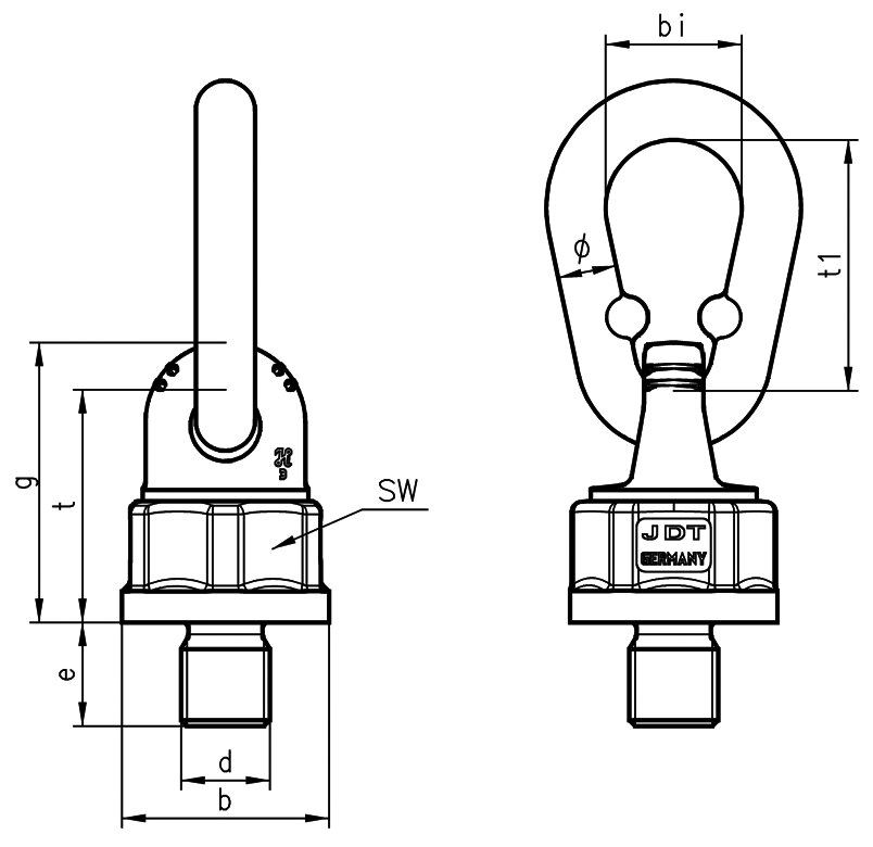 Lifting Eye TP Grade 10, alloy steel lifting eye | Haklift