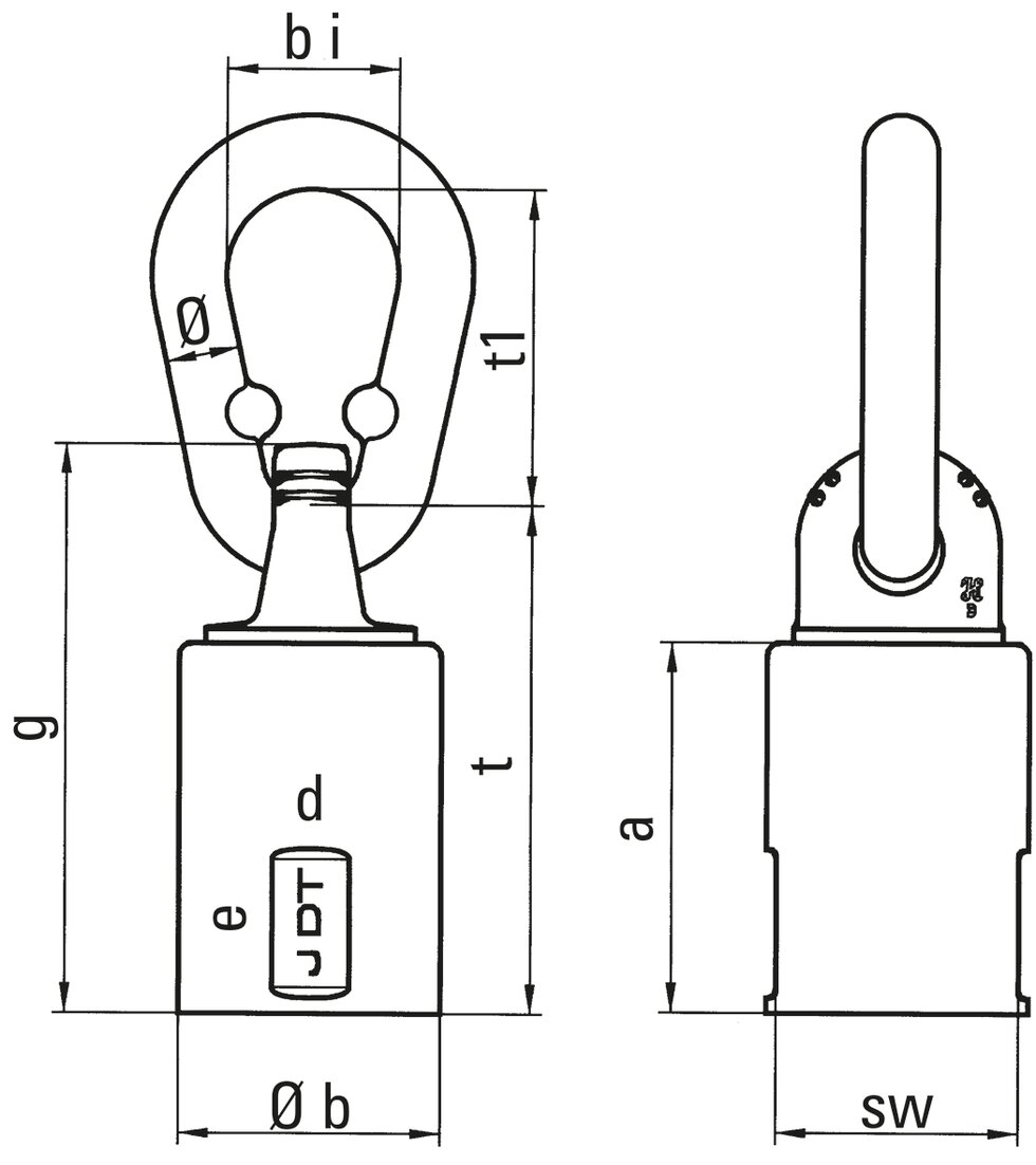 THEIPA Point-F internal thread attachment swivel | Haklift