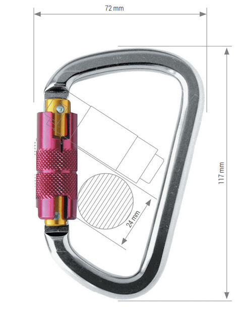 Detachable carabiner AZ 014T with twist lock | Haklift