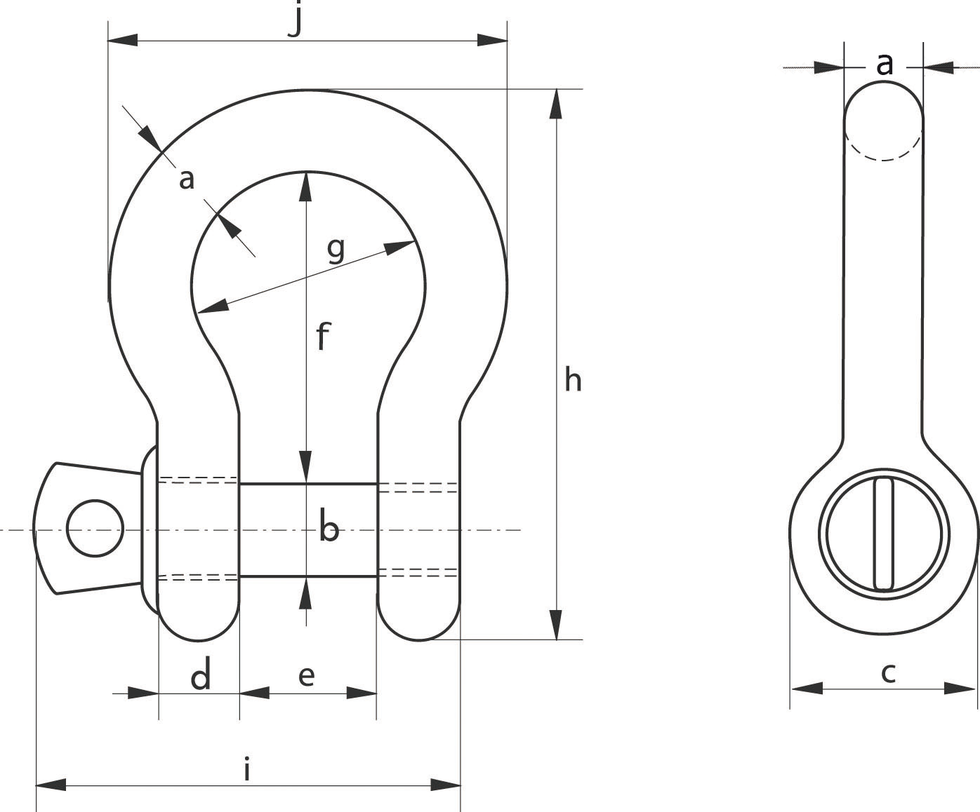Green Pin Bow Shackles w. Screw Pin G-4161 | Haklift